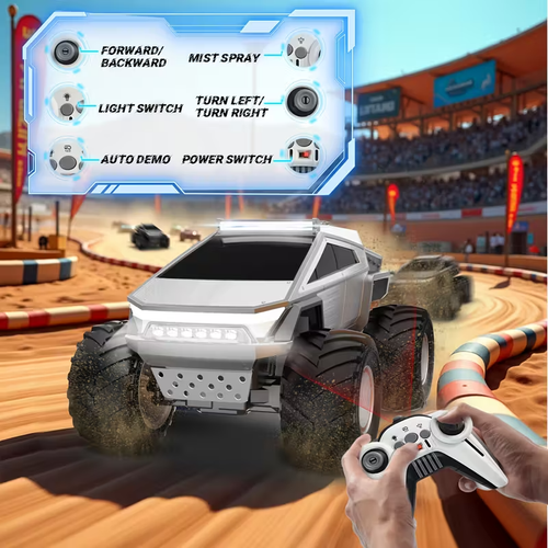 Big Monster Truck Toy Large Alloy 4WD Off-Road Remote-Control Tesla ...