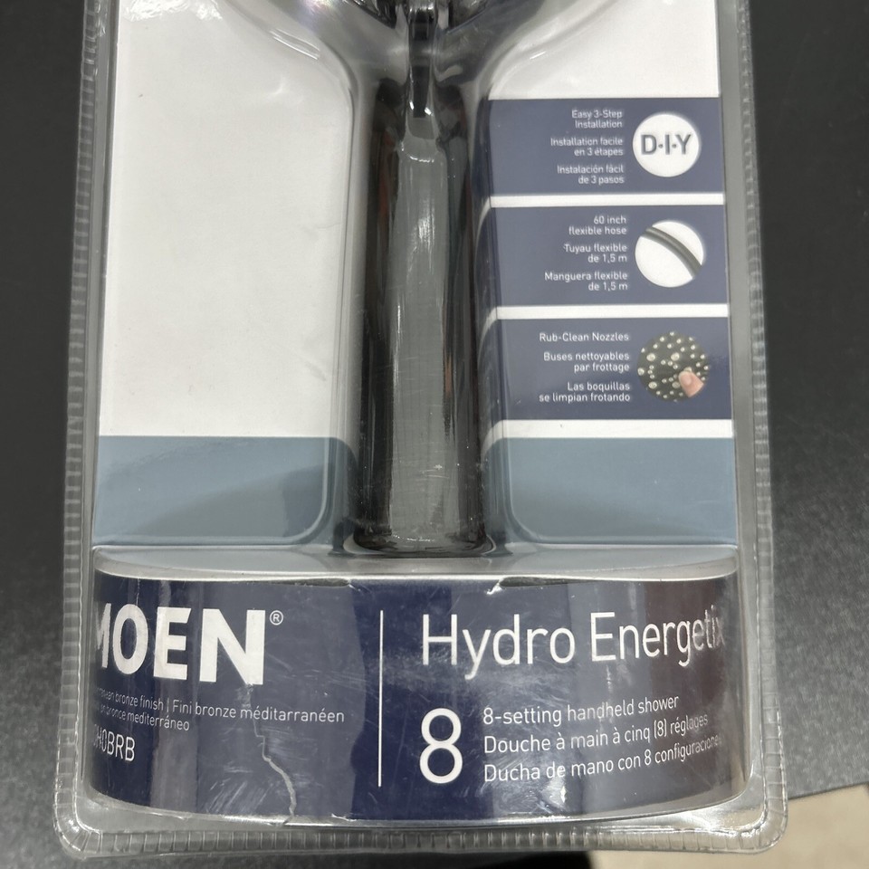 Moen Hydro Energetix Handheld Shower, 8 Settings Mediterranean Bronze ...
