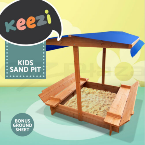 18.5kg Kids Sandpit Toy Box Sand Pit Wooden Outdoor Play Children Play ...