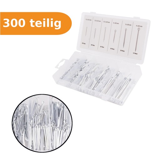 Splinte Sortiment 300 tlg. Splinte Set Sicherungssplinte Metallsplinte ...