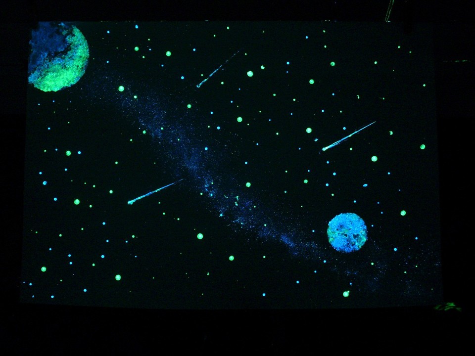 Glow in the Dark Acrylic Star Ceiling Paint UV Black Light Cosmic ...