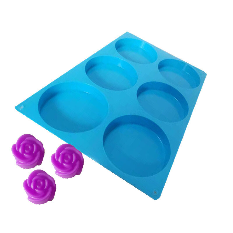 Ninghai 6 Cavity Circle 4-Inch Silicone Cake Mould Crystal Epoxy Large ...