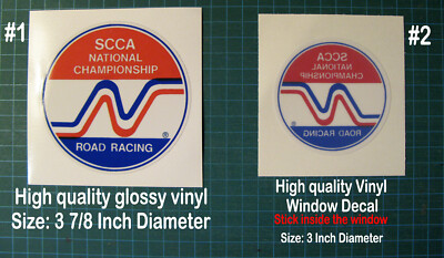 VINTAGE STYLE SCCA NATIONAL CHAMPIONSHIP ROAD RACING VINYL DECAL ...
