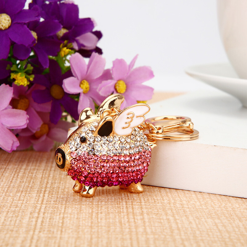 Flower Crystal Rhinestone Keyring Keychain Pendant Bag Purse Car Key ...