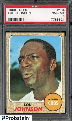 1968 Topps #184 Lou Johnson Chicago Cubs PSA 8 NM-MT | eBay