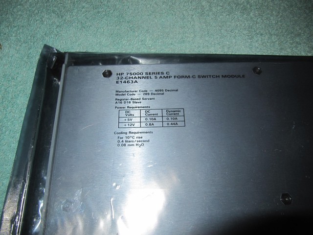 Agilent HP E1463A 75000 32-channel 5 Amp Form C Switch Module for sale ...