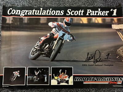 SCOTT PARKER HARLEY XR750 GNC Poster AMA flat track Camel Pro Racing 9X ...