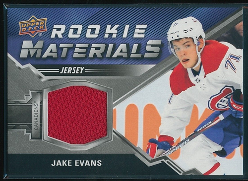 Jake Evans 2020-21 Upper Deck Rookie Materials #RM-JE Rookie RC | eBay