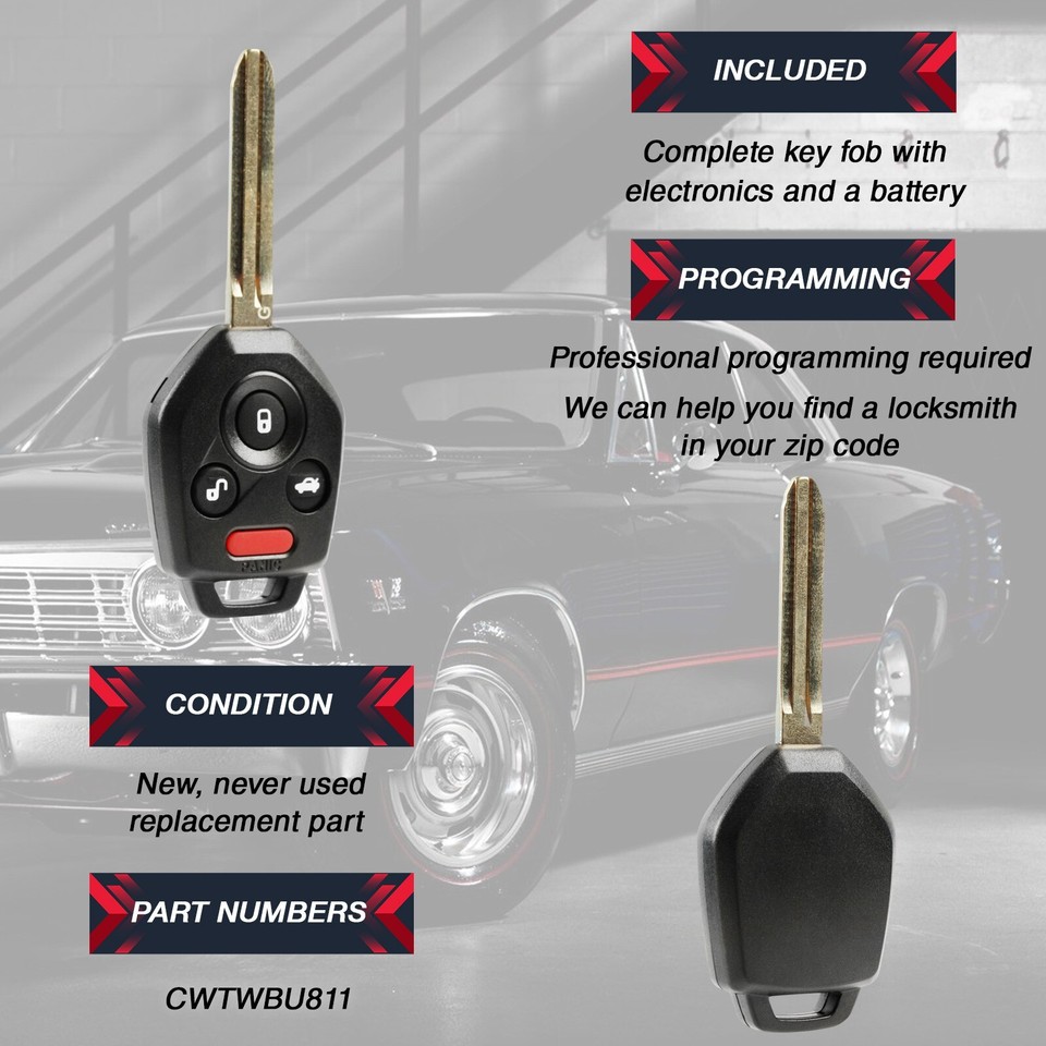 2 Key Fob Remote Replacement for 2012-2019 Subaru CWTWB1U811 B110 G ...
