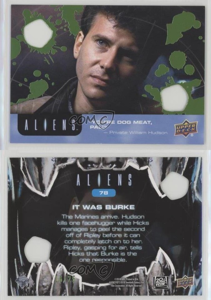 2018 Upper Deck Aliens Movie Acid Blood Die-Cut 16/25 It Was Burke #78 ...