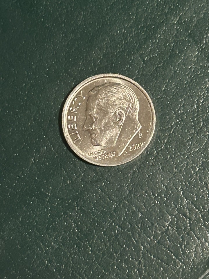 2022 P Roosevelt Dime, Extreme Error coin . Severely Raised rim with ...