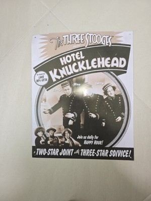 Three Stooges Knucklehead Hotel Vintage Metal Tin Sign 12x15 Man Cave ...