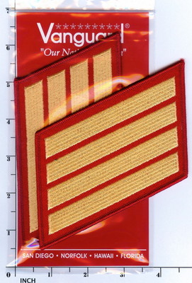 USMC 4 Bars gold/red HASH MARKS Service Stripes PATCH set Marines ...