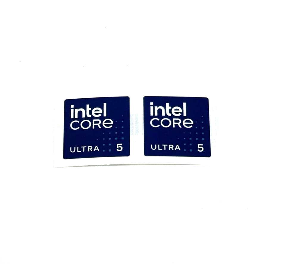2x Intel Core Ultra 5 Desktop / Laptop Sticker Label Decal 18mm x 18mm ...