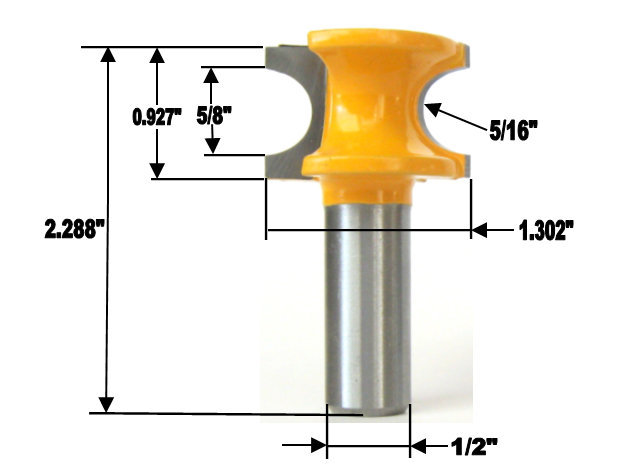 1-pc 1/2" Shanks 5/16" Radius Half Round Bullnose Router Bit sct-888 | eBay