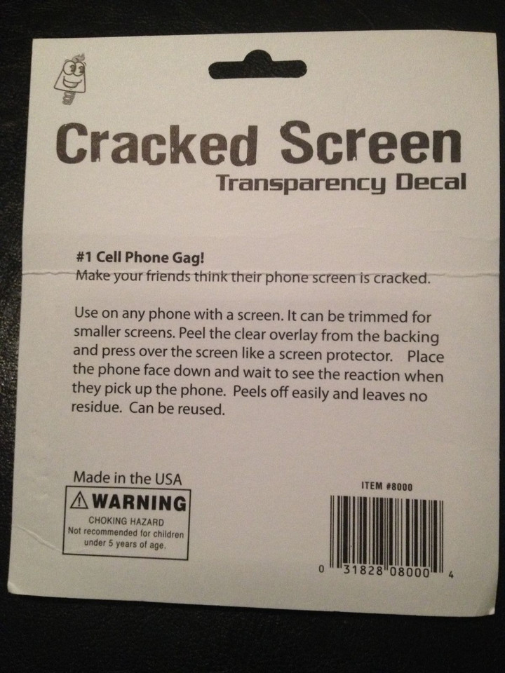 Cracked Screen - Transparency Decal To Make Mobile Phone Screens Appear ...