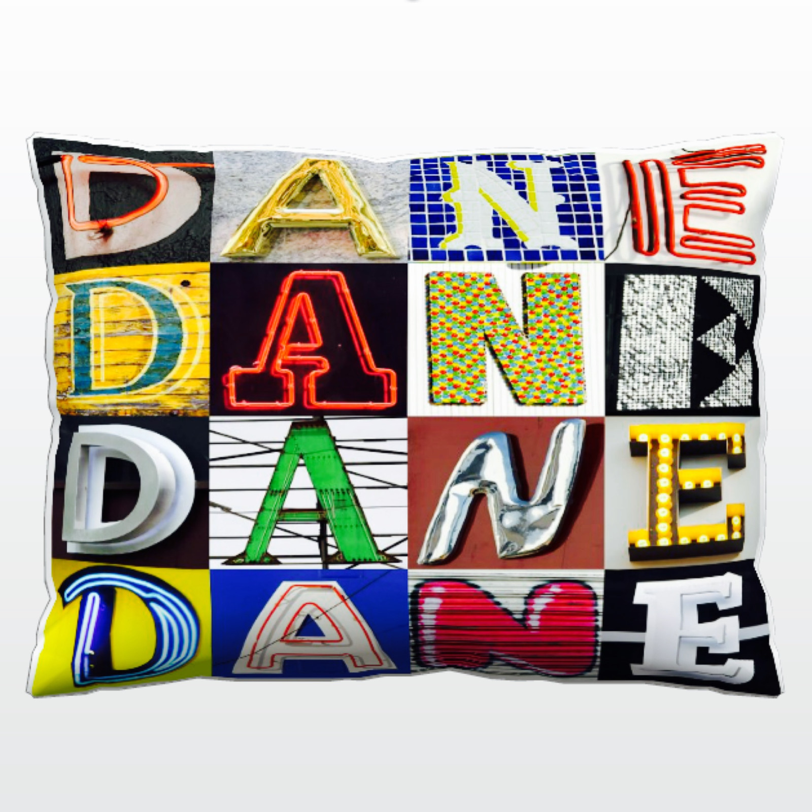 Personalized Pillow featuring the name DANE in photos of actual sign ...