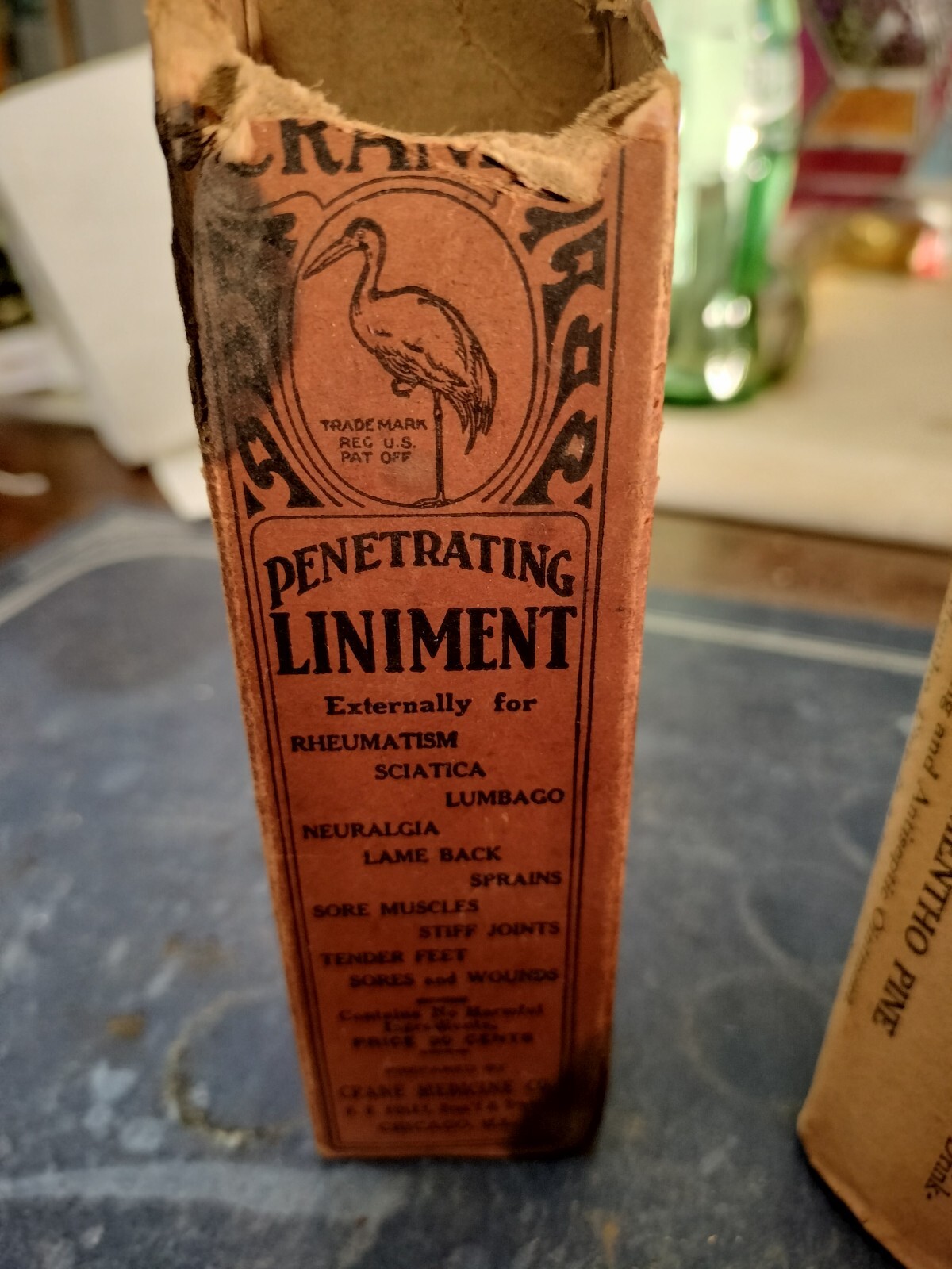 1900s Cranes Penetrating Liniment Full Bottle, box and paperwork | eBay