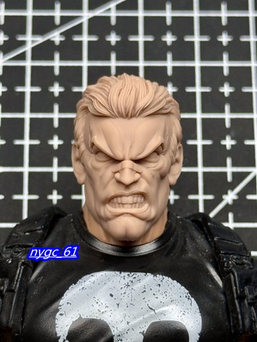 1:6 1:12 1:18 Punisher Frank Castle Head Sculpt For Male Figure Body ...