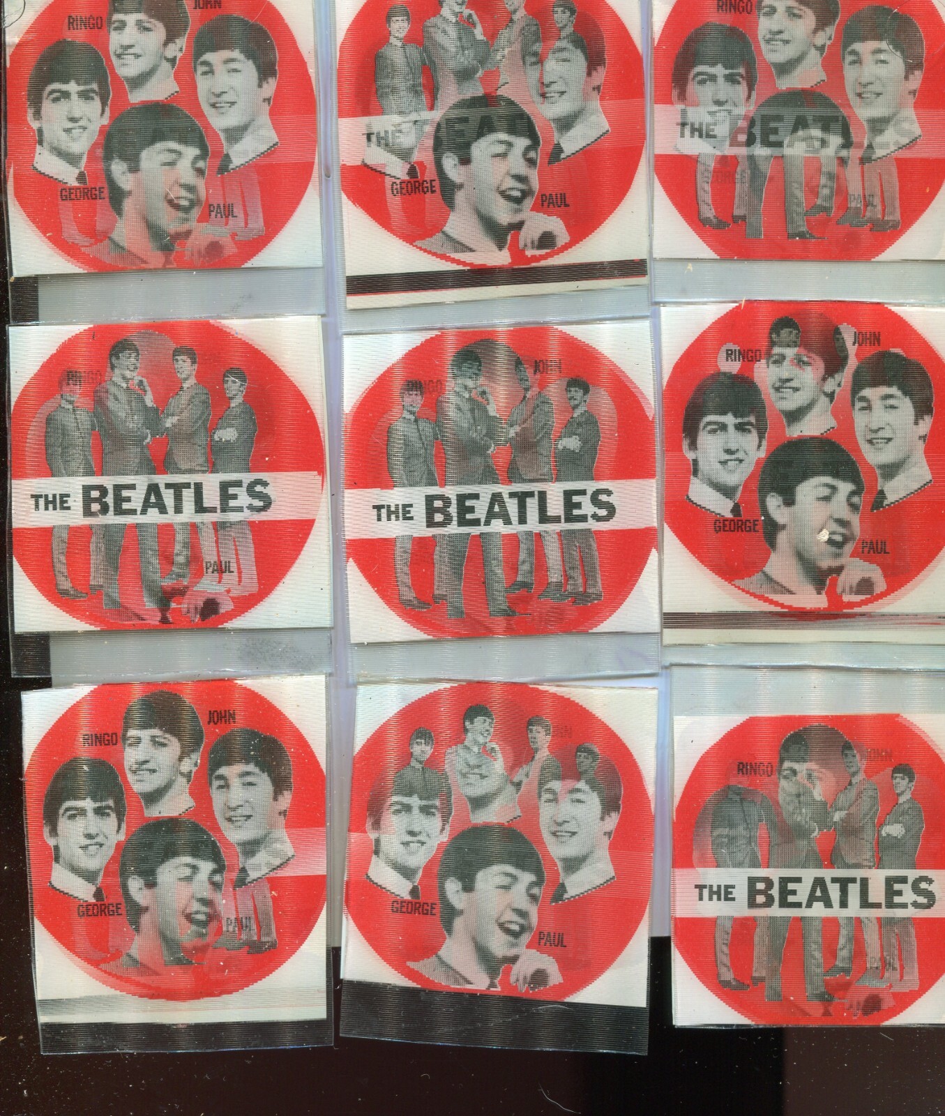 BEATLES Vari-Vue Flicker Pins 1964 Original 9 CUT Buttons | eBay