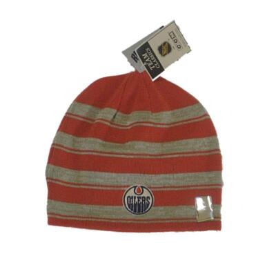 New NHL Edmonton Oilers Mens Reebok Winter Hat Reversible One Size ...