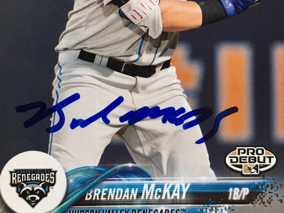 BRENDAN MCKAY RC SIGNED IP 2018 TOPPS PRO DEBUT #117 TAMPA BAY RAYS ...