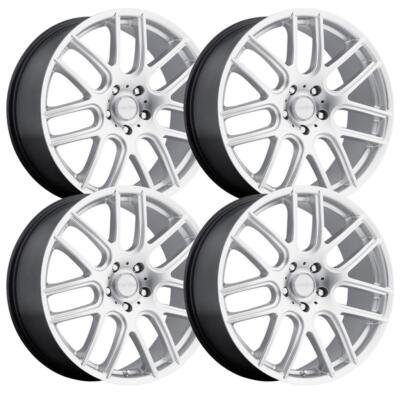(Set-4) Vision 426H Cross 18x8 5x4.5 5x114.3 40mm Hyper Silver Wheels ...