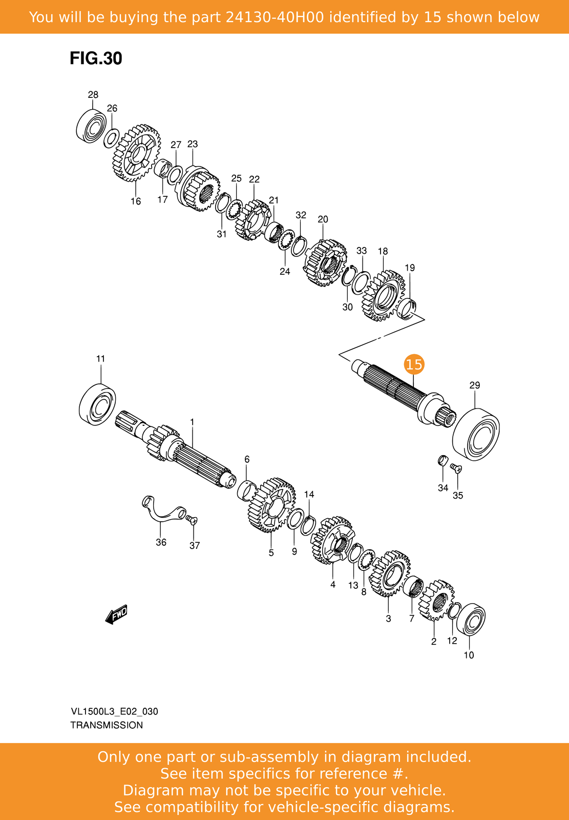 SUZUKI Shaft, Drive, 24130-40H00 OEM | eBay