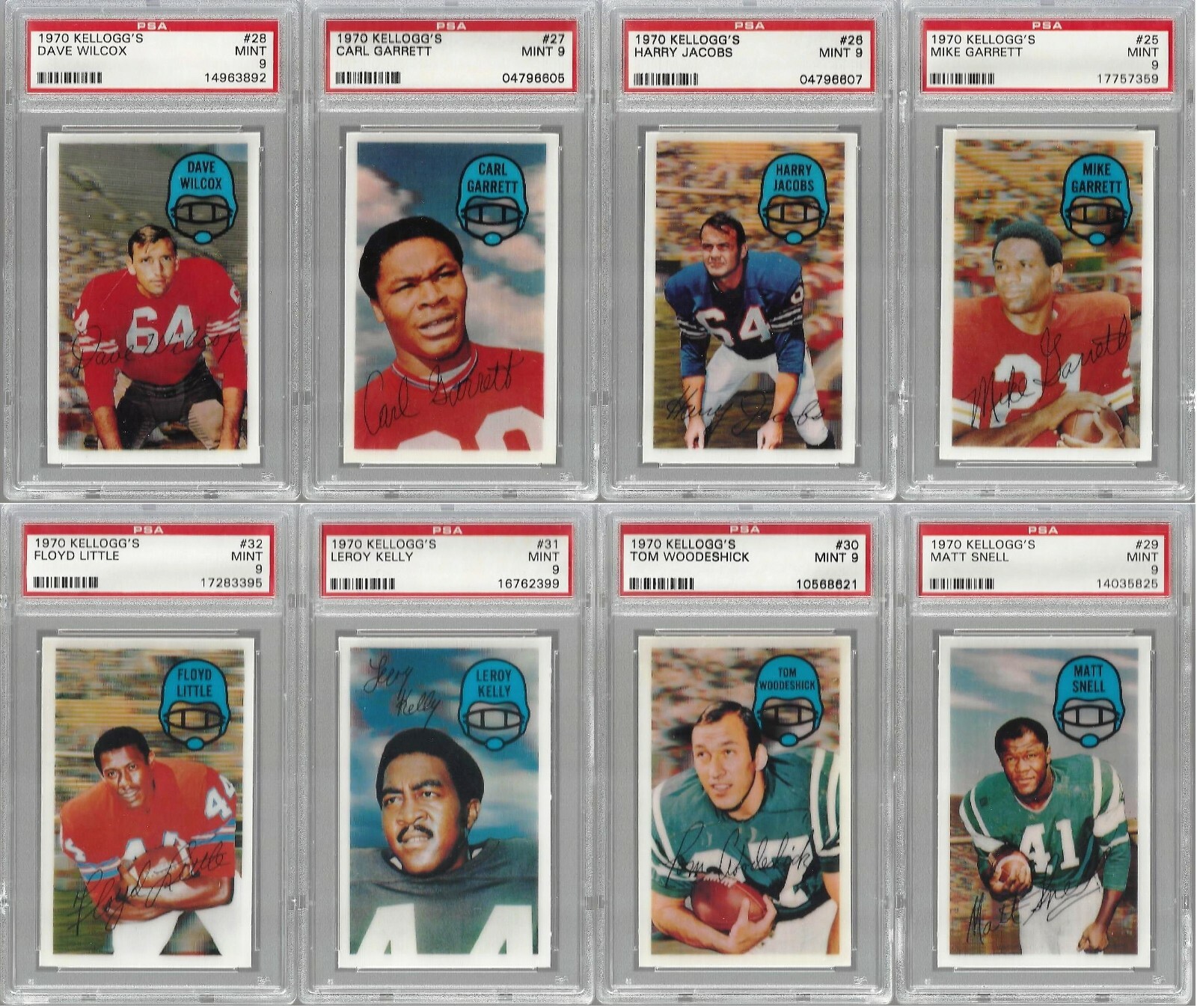 1970 Kelloggs Football Complete Set Graded PSA 9 MINT Unitas Simpson ...
