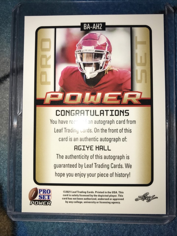 2021 Leaf Pro Set Power Autographs Agiye Hall ARC Rookie Auto | eBay