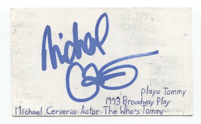 Michael Cerveris Signed 3x5 Index Card Autographed Signature Actor ...