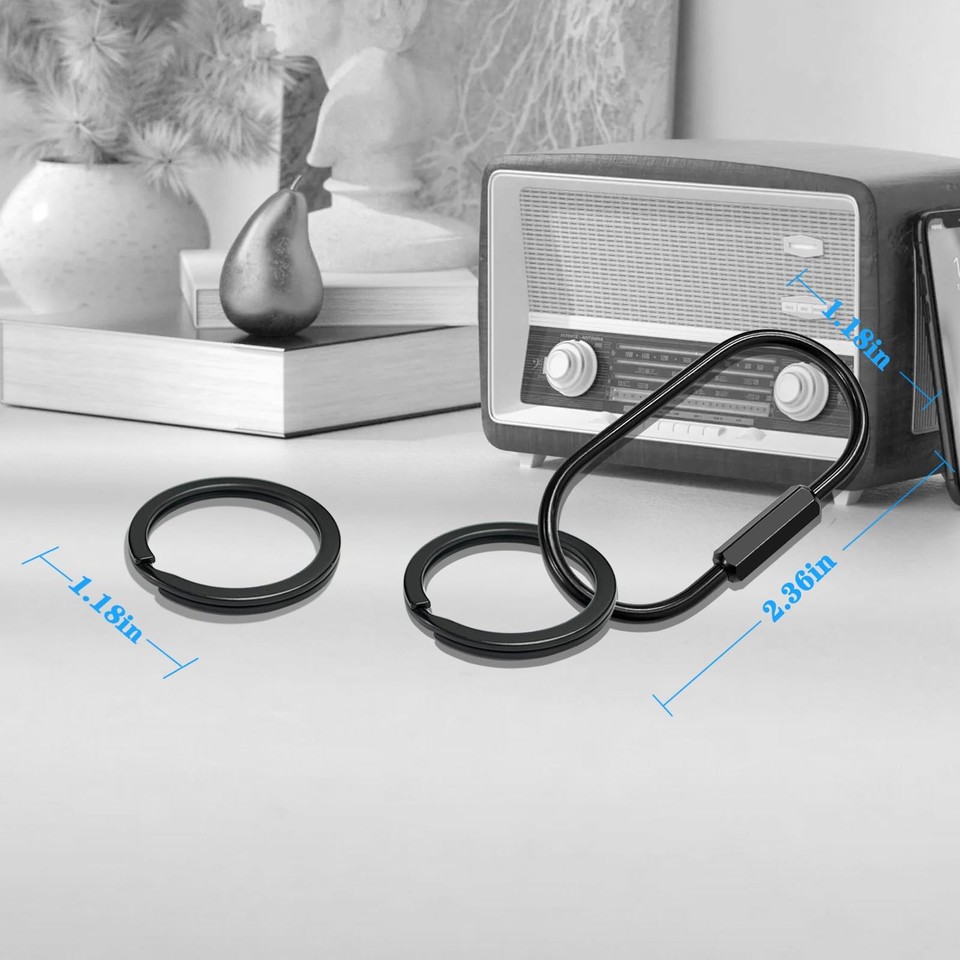 Key Chain, Brass Key Rings 2 Pack Screw Lock Key Organizer with 4 Rings ...