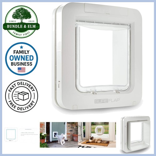 Pet Door Microchip RFID Glass Plastic Lock Small Dogs Cats White | eBay