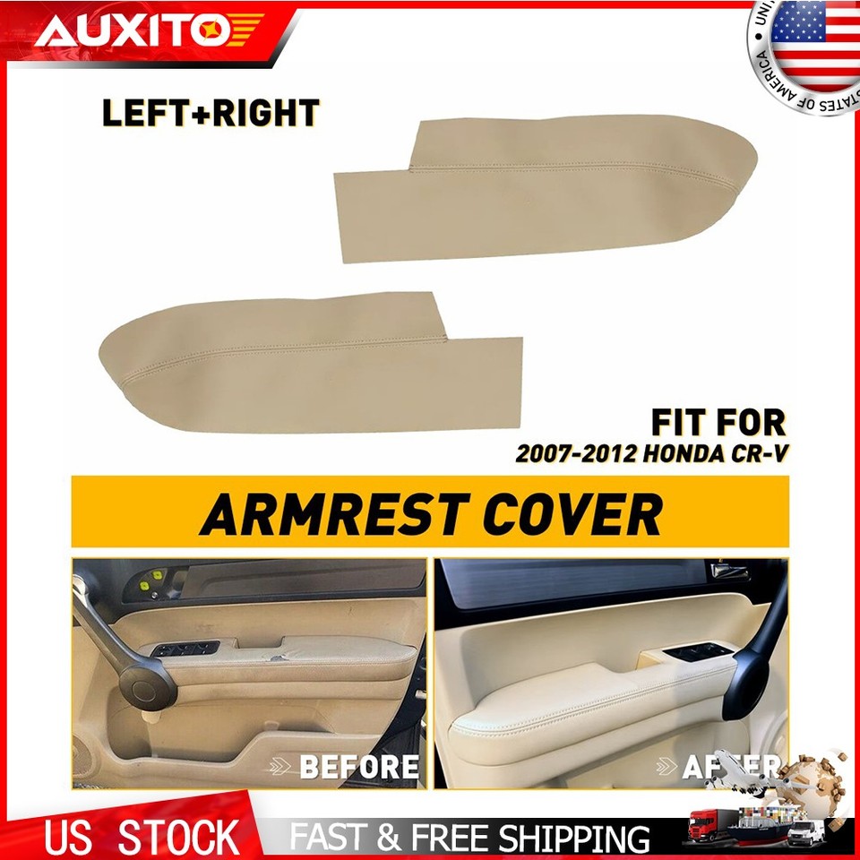 Fits 07-2012 Honda CR-V CRV Leather Front Door Panels Armrest Cover ...