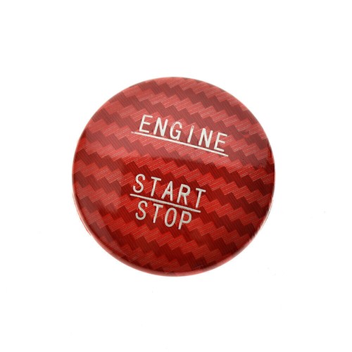 Red Carbon Fiber Engine Start Stop Button Cover For Mercedes A B C E ...