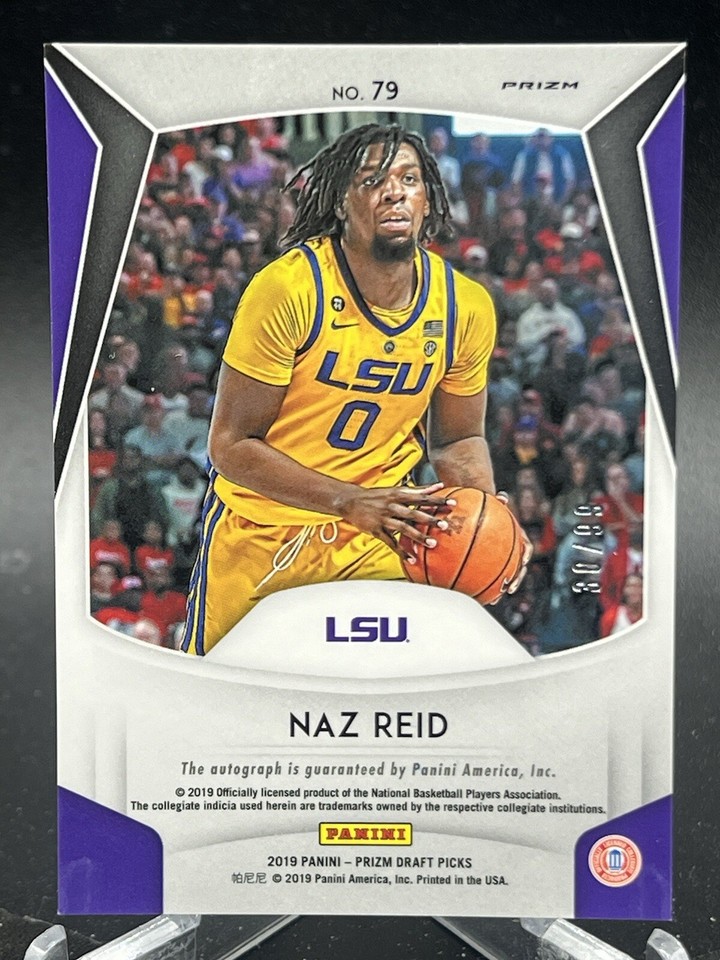 2019 Panini Prizm Draft Picks NAZ REID Rookie Auto /99 Red White And ...