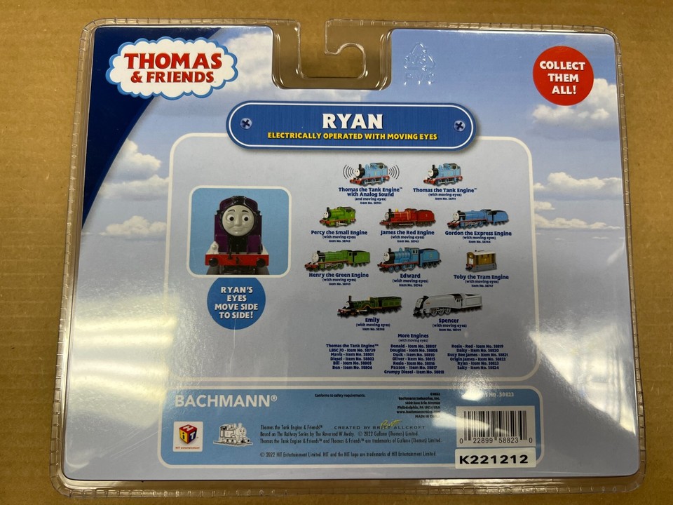 Bachmann 58823 Ryan (with moving eyes) HO SCALE Thomas and Friends NEW ...
