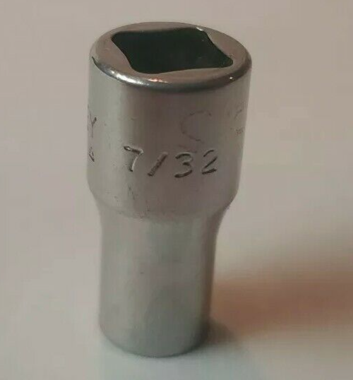 Bonney #V7 - 7/32" socket, std length 12pt, 1/4" drive, Vintage | eBay