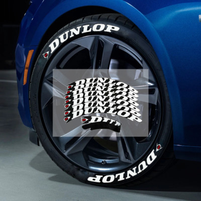 Permanent Tire Lettering Sticker DUNLOP 1.25'' For 15''-24'' Tyre ...