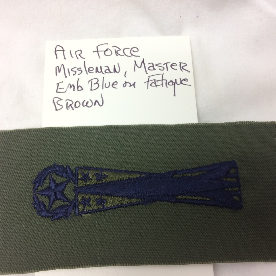 Vintage Military Patch Army Air Force Master Missileman Navy on Olive ...