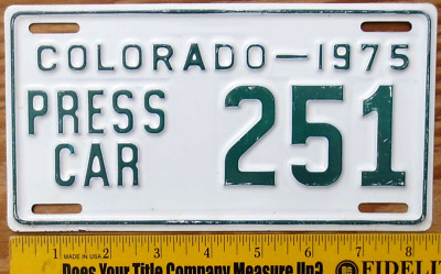 1975 Colorado Press Car License Plate Number Tag | eBay