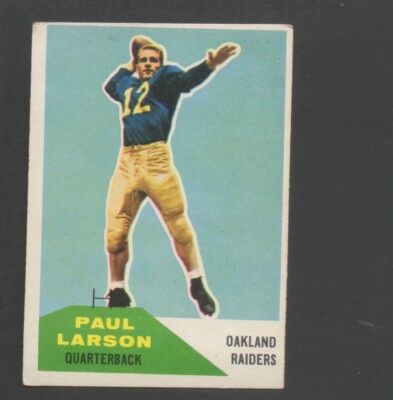 1960 Fleer Football Card #13 Paul Larson-Oakland Raiders-Rookie Card ...