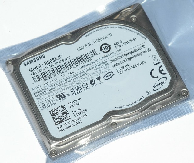 Samsung Spinpoint N1C 80GB,Internal,5400RPM,1.8" (HS08XJC) HDD for sale ...