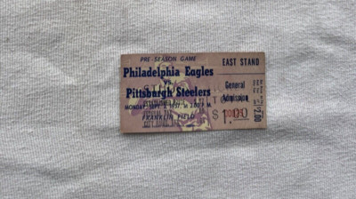 1957 Philadelphia Eagles vs Pittsburgh Steelers Pre season game ticket ...