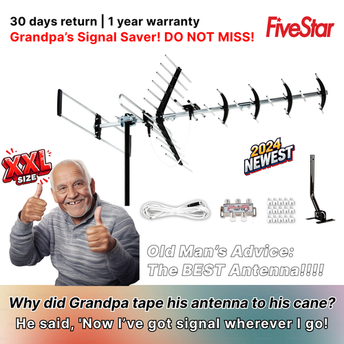 2025 New Directional VHF UHF Outdoor Digital HD TV Antenna OTA + Pole ...