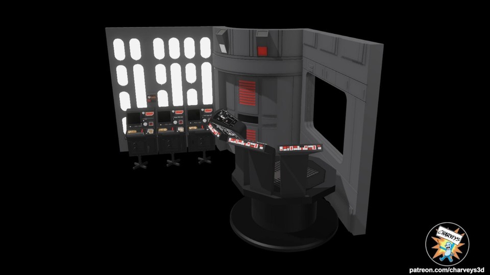 Death Star II Command Center Diorama (With Wall) for 3.75 IN (1:18 ...