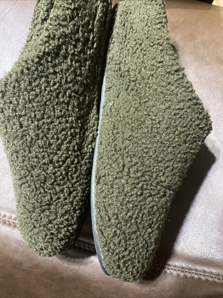 Bombas Sunday Slippers Men's 11 Green Sherpa Comfort Casual Slip On ...