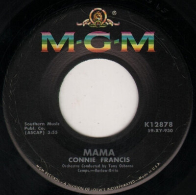 Connie Francis - Mama / Teddy - MGM Records - K12878 - 7", Single ...