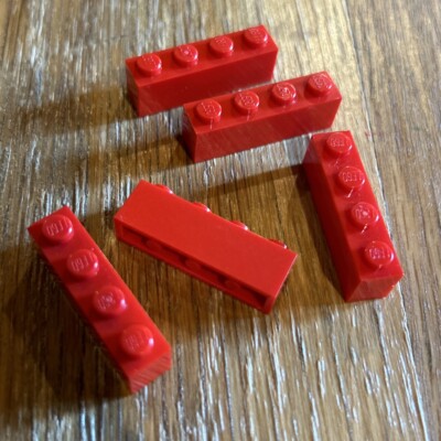 Lot Of 5 Lego 1x4 Brick 3010 Red Replacement Parts Set | eBay
