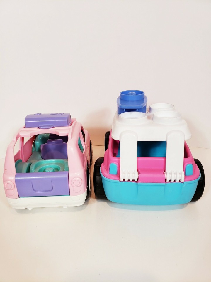 Fisher price little people Pink talking minivan & suv jeep surfboard ...